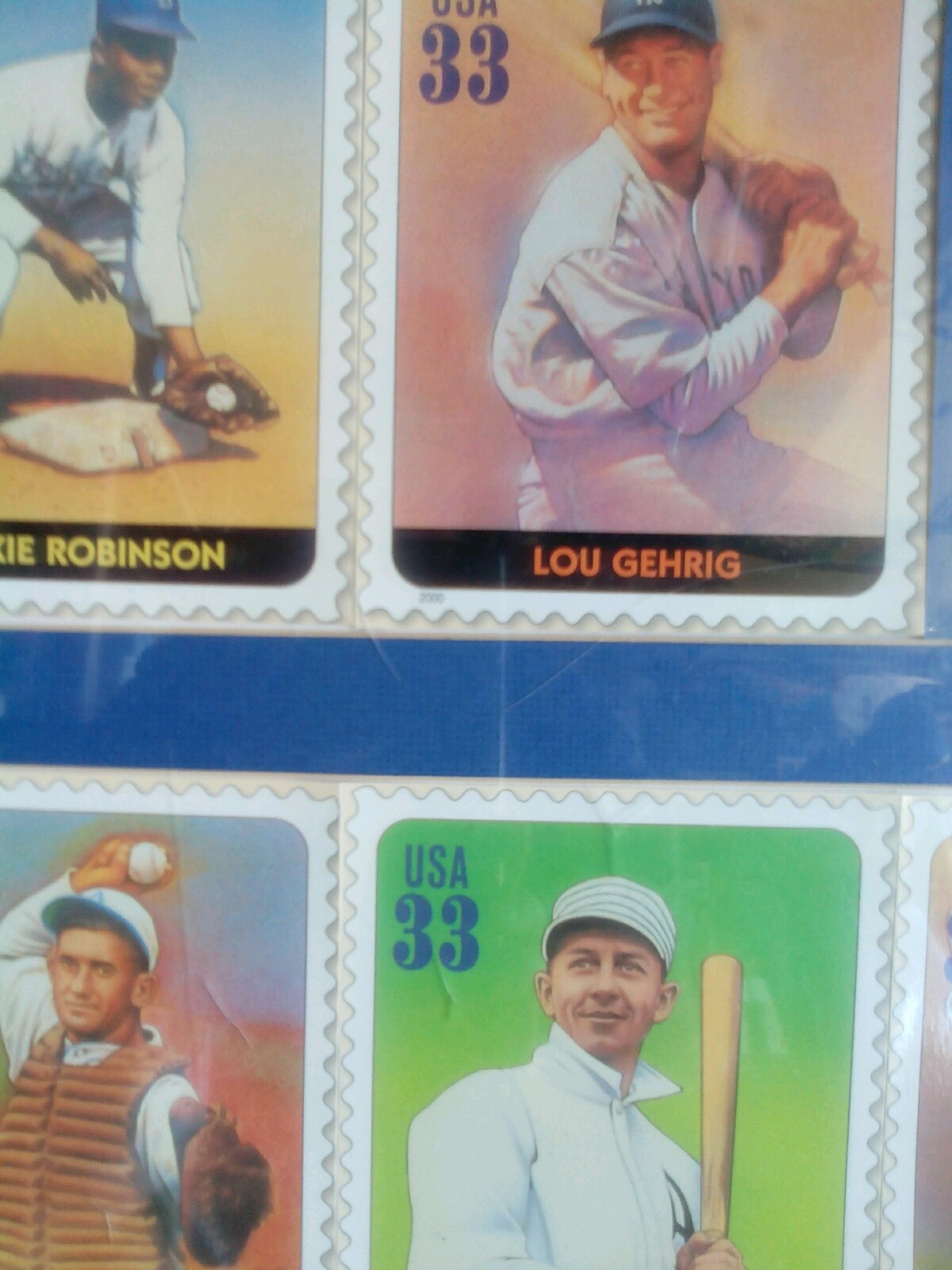 Framed 2000 20 33 cent stamps Scott #3408 Legends of Baseball complete ...