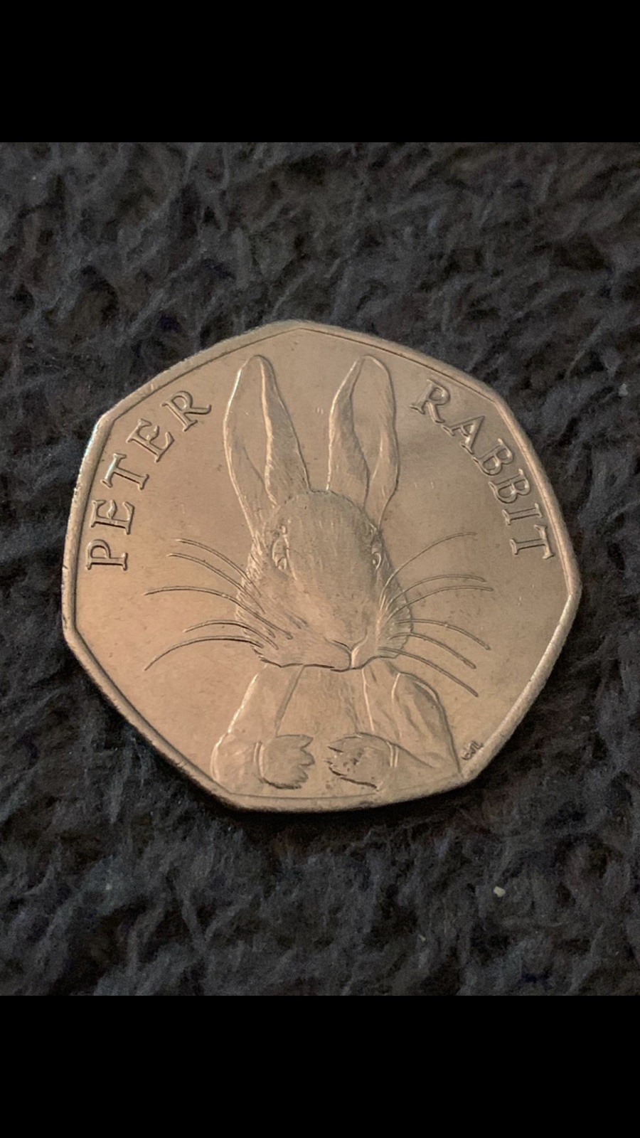 RARE HALF WHISKER 2016 CIRCULATED PETER RABBIT 50p BEATRIX POTTER COIN ...
