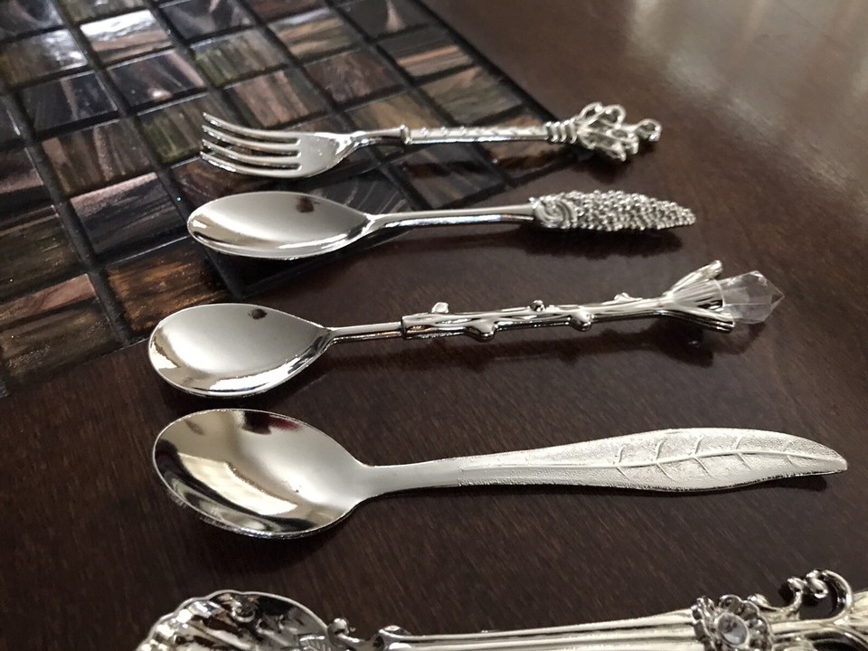 Royal Antique Style Sugar Tea Spoon Set Cutlery Spoon Fork Tea Party ...