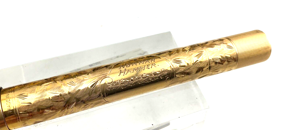 Vintage WATERMAN 554 LEC Fountain Pen 14K SOLID PINK GOLD HEV OVERLAY ...