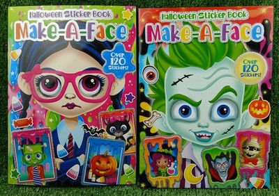 Halloween Sticker Activity Book Make A Face Books 120 Spooky Stickers ...