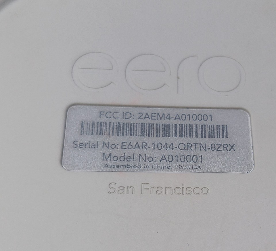 Eero WiFi Router Extender A010001 With Power Cable | eBay