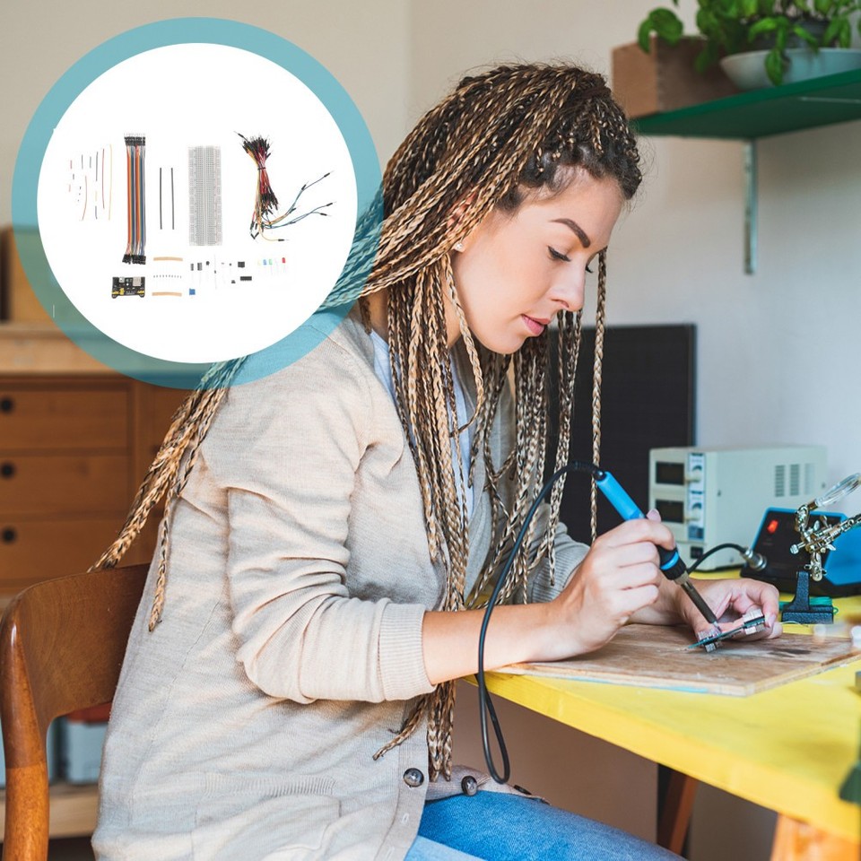 4 Sets Electronic Components Kit Breadboard Jumper Ribbon Cables | eBay UK