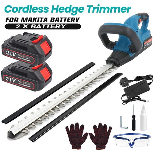 Electric Cordless Hedge Trimmer Tree Branch Cutter Tool with 2 Battery ...