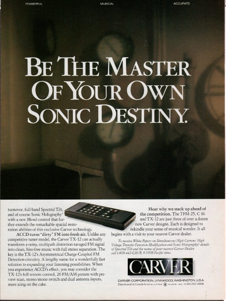 Carver - Audio Components - Original Magazine Ad - 1989 | eBay