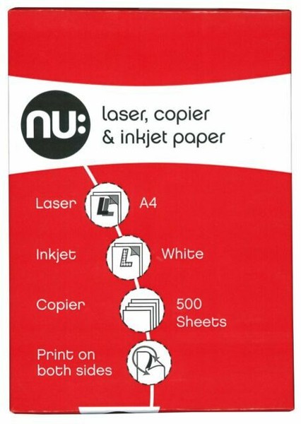 NU A4 Copier Paper Ream 500 Pieces - White for sale online | eBay