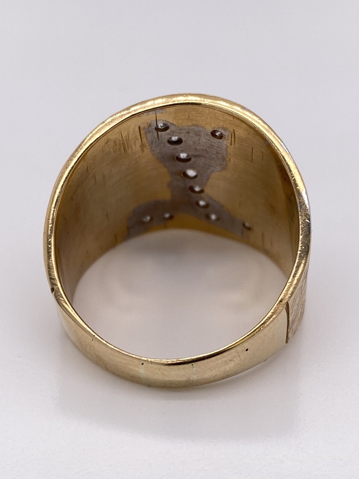 VINTAGE 14K YELLOW GOLD DIAMOND L RING SIZE 9.5, 9.9 GRAMS | eBay