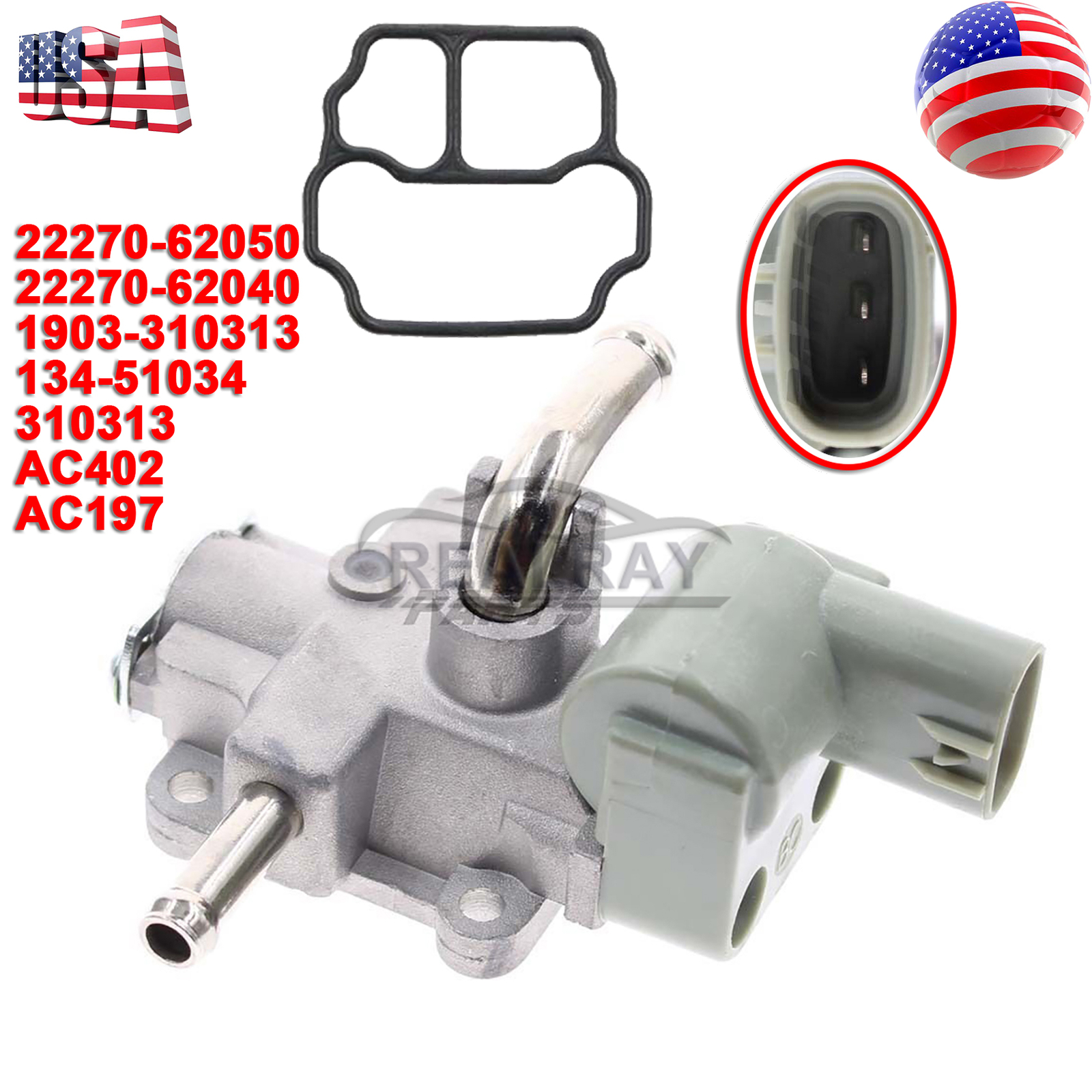 AC197 22270-62050 Idle Air Control Valve -V6 3.4L/5vzfe 96-00 4Runner ...