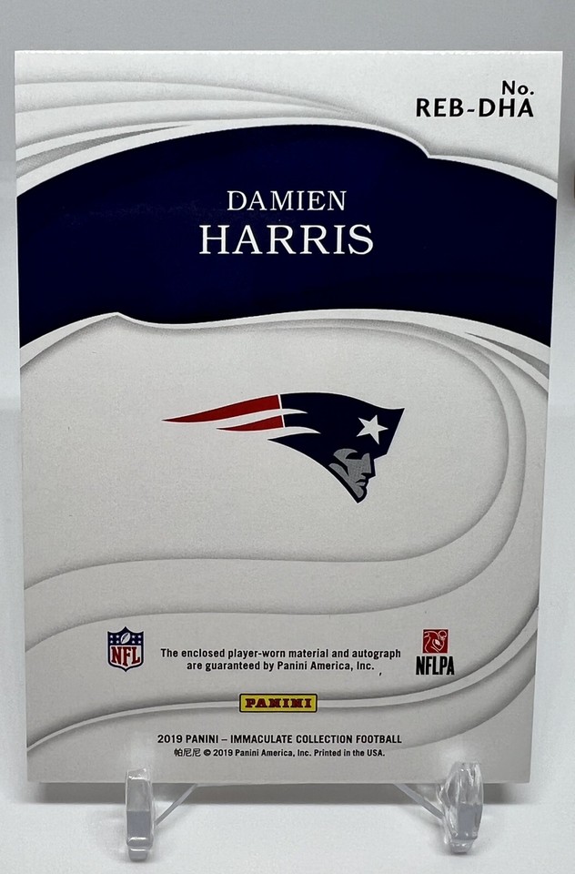 2019 Immaculate Damien Harris Rookie RC Eye Black Patch Autograph #/99 ...