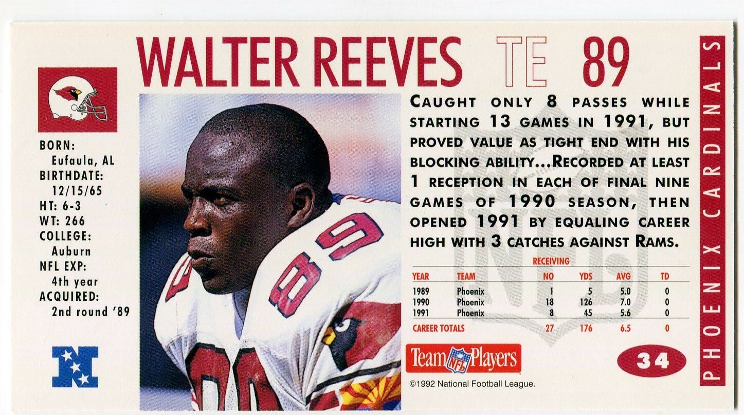 1992 GameDay - #34 Walter Reeves for sale online | eBay
