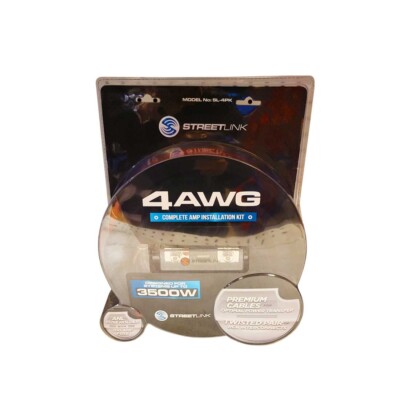 Streetlink SL-4PK 4-AWG Complete Amplifier Installation Kit Systems Up ...