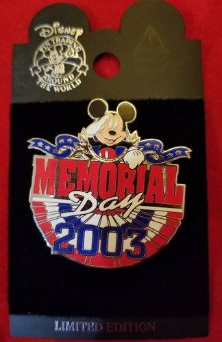 Disney WDW Memorial Day 2003 Mickey Mouse Stars Red White And Blue Pin ...