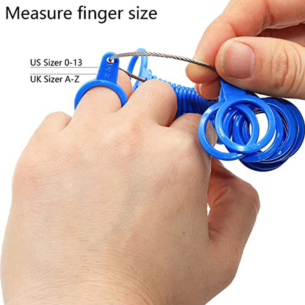 7pcs Accessories Plastic Ring Sizer Set UK US Mandrel Polishing Cloth ...