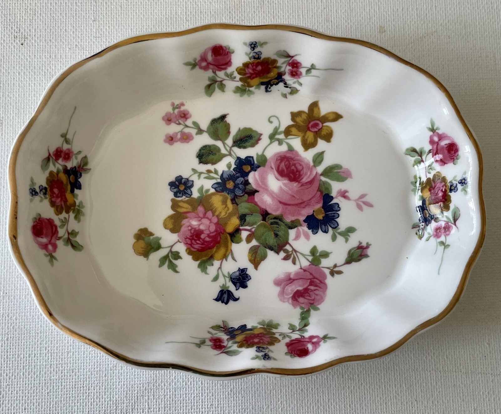 Vintage Chelson China J B Peake Floral Gilt Small Dish Trinket Retro ...