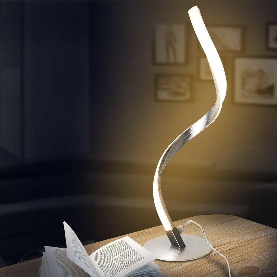 Modern Chic Curved Spiral LED Table Lamp, Contemporary Beautiful decor ...