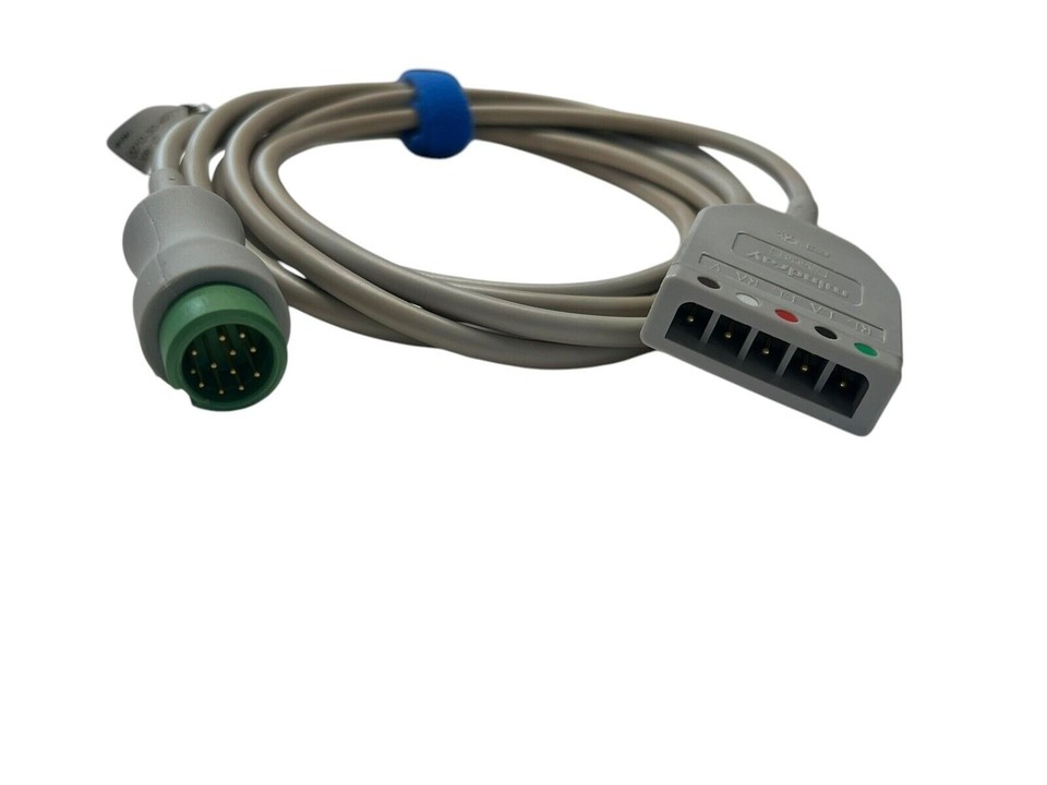 Mindray ECG Trunk Cable and Lead Set~12 Pin 3/5 Lead~Model EV6201 NEW ...