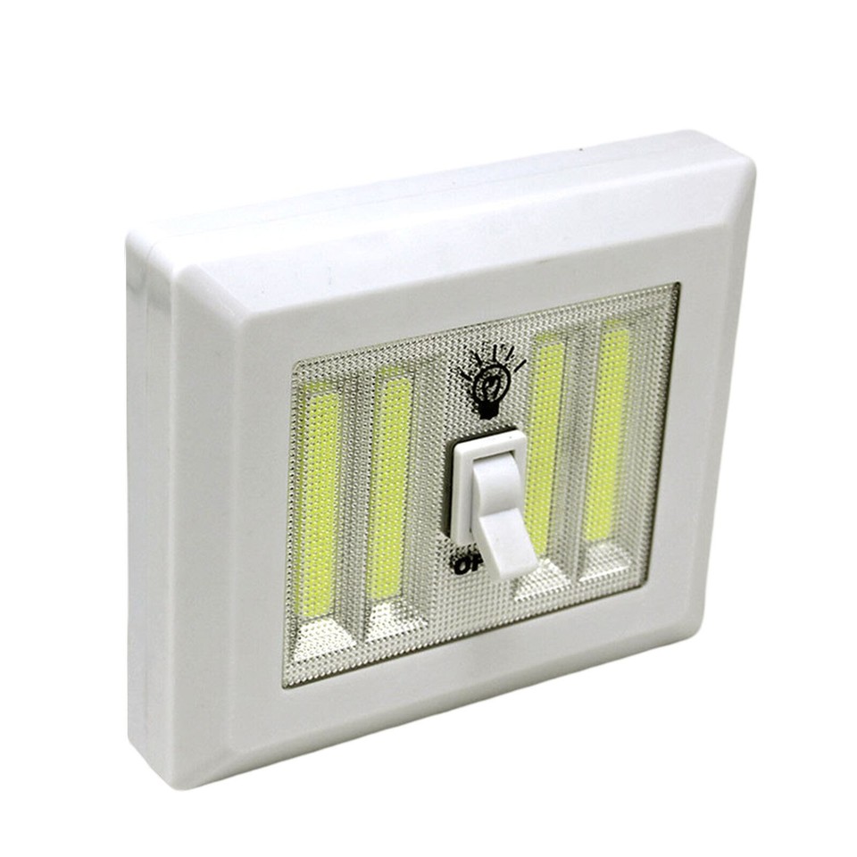 Super Bright 4-COB LED Battery Powered Light Switch Portable Night Lamp ...