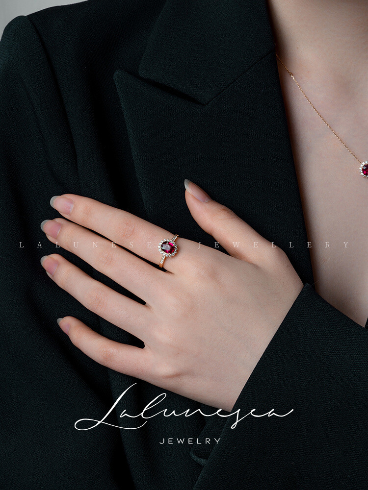 1.25Ct Golden Oval Cut Wedding Ring | Engagement Ring | Red Gemstone ...