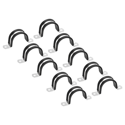 40mm Rigid Pipe Strap Clamp, 12 Pcs Stainless Steel Two Hole U-shape ...