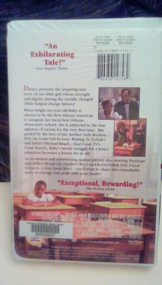 Ruby Bridges RARE Disney 2001 VHS 1960s school integration New Orleans ...