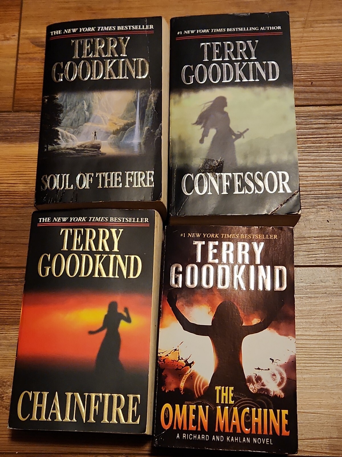Terry Goodkind book lot Confessor Soul of Fire Chainfire Omen Machine ...