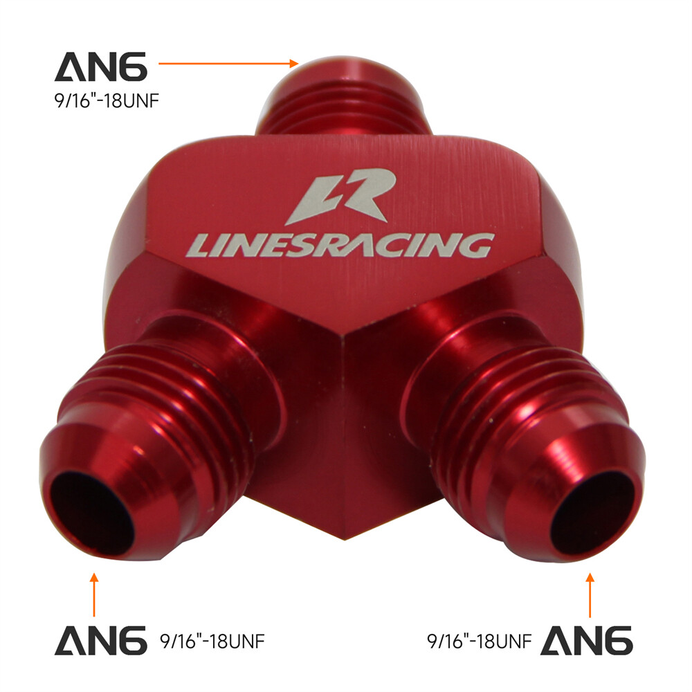 6AN Y Adapters Male Flare Fuel Line Hose Fitting Block Tee Pipe ...