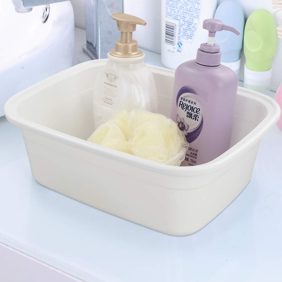 12 Quart Plastic Wash Basin 4 Pack Dish Pan White | eBay