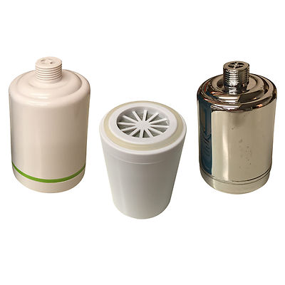 Narrow Inline Shower Filter Chrome or White Finish for Chlorine and ...