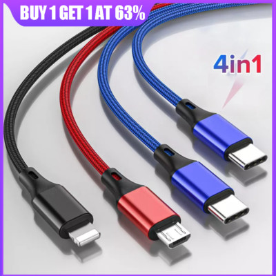 Universal 4 in 1 Multi USB Charger Charging Cable Lead For All Mobile ...