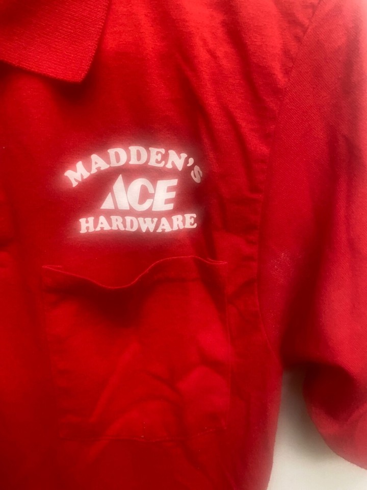 maddens ace hardware shirts size small, polo shirt red with pocket | eBay
