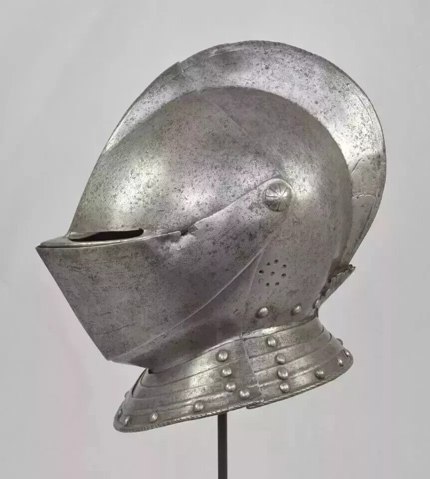 Medieval Close Helmet Battle Ready 18 Steel Gauge Bassinet Knight Armor ...