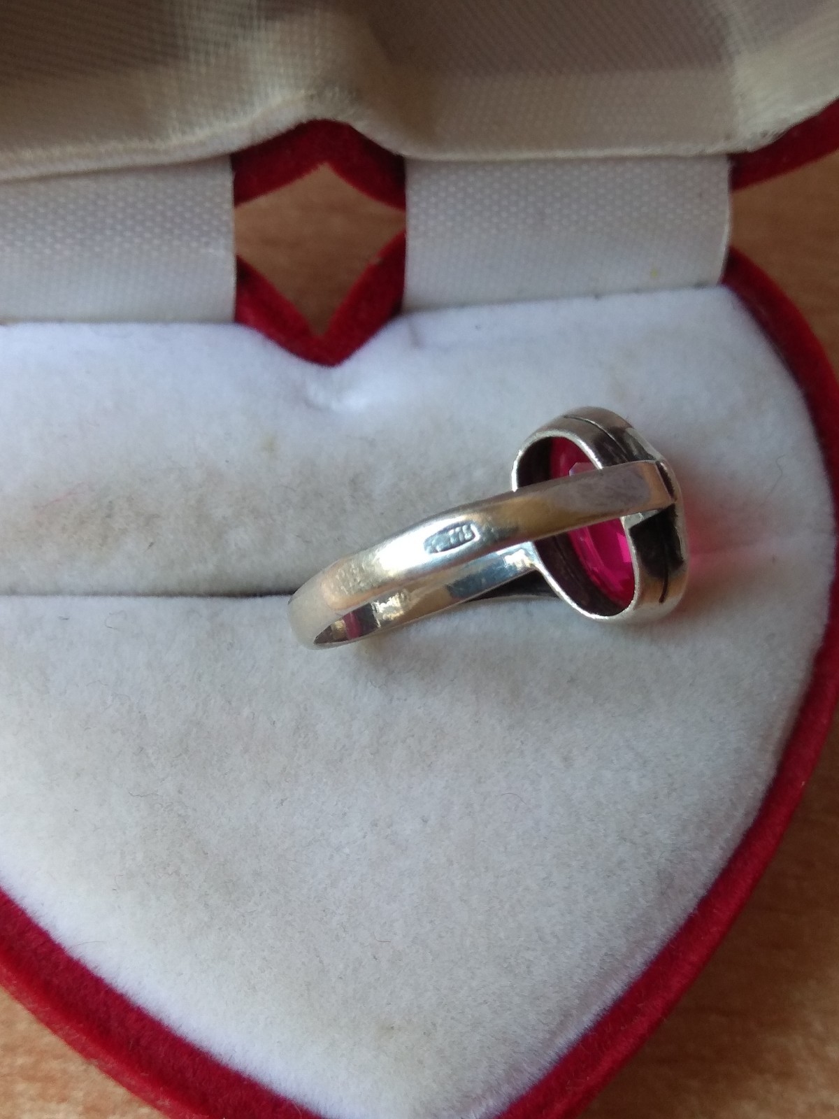 Vintage Elegant red stone ring SILVER 875 star stamp USSR ANTIQUE size ...