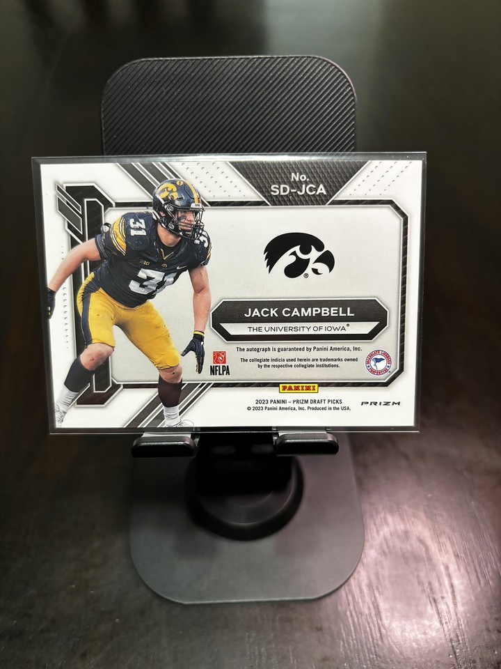 2023 PANINI PRIZM DRAFT PICKS JACK CAMPBELL SIGNING DAY AUTO-GOLD ICE ...