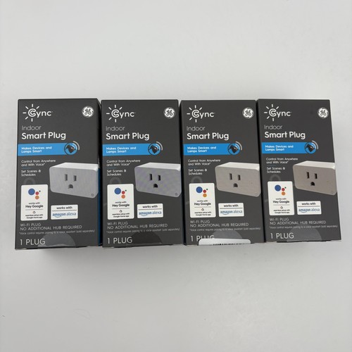 GE Cync Indoor Smart Plug Wi-Fi Bluetooth 4 Pack Lot Works with Alexa ...