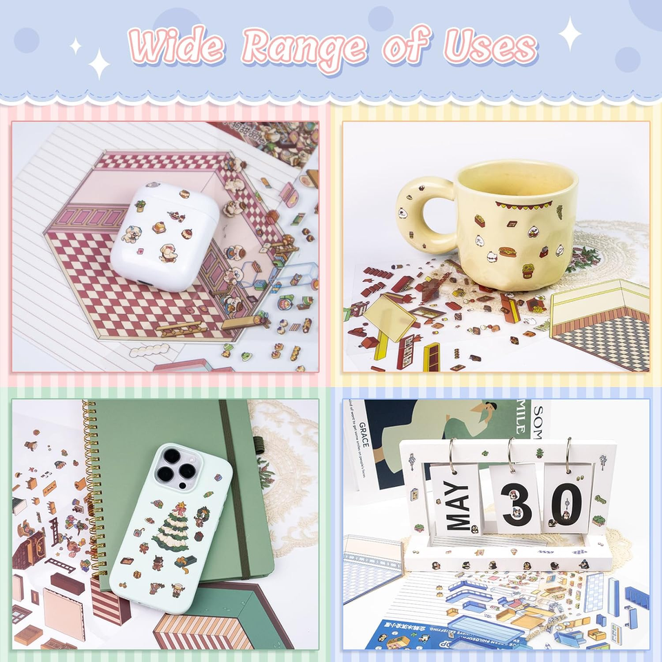 DIY 3D Sticker Scenes 6 Sets for Adults Kids, Make Your Own Mini Home ...