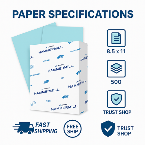 Pastel Blue Copy Paper 20lb Letter Size – 1 Ream | eBay