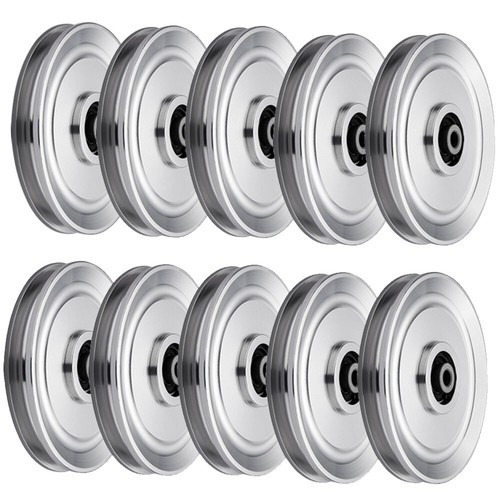 10X 90mm Aluminum Bearing Pulley Wheel Cable Machine Home Gym Fitness ...