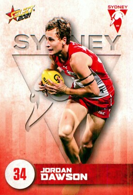 2021 SYDNEY SWANS AFL Card JORDAN DAWSON Footy Stars | eBay Australia