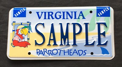 Virginia SAMPLE License Plate Parrotheads Jimmy Buffett Key West | eBay