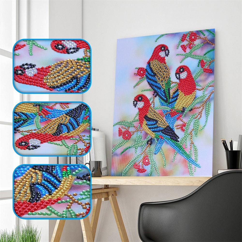 5D DIY Special Shaped Diamond Painting Parrot Cross Stitch Embroidery ...