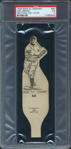 1934 R304 Al Demaree Die-Cuts #65 Joe Cronin PSA 5 Washington Senators ...