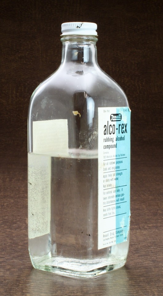 Vintage Rexall Rubbing Alcohol Compound 1 Pint Bottle Empty D413 | eBay