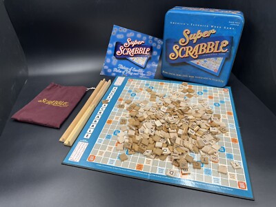 2004 Super Scrabble Tin Edition Word Game Crossword Complete +139 Extra ...