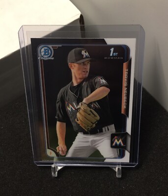 Travis Neubeck 1st Rookie 2015 Bowman Chrome card 78 Miami Marlins ...