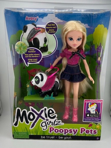 MOXIE GIRLZ POOPSY PETS DOLL SET AVERY & PANDA BEAR (POOPS BAMBOO) NIB ...