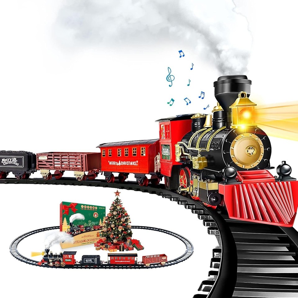 Charming HO Scale Electric Christmas Train Set for Kids with Lights and ...