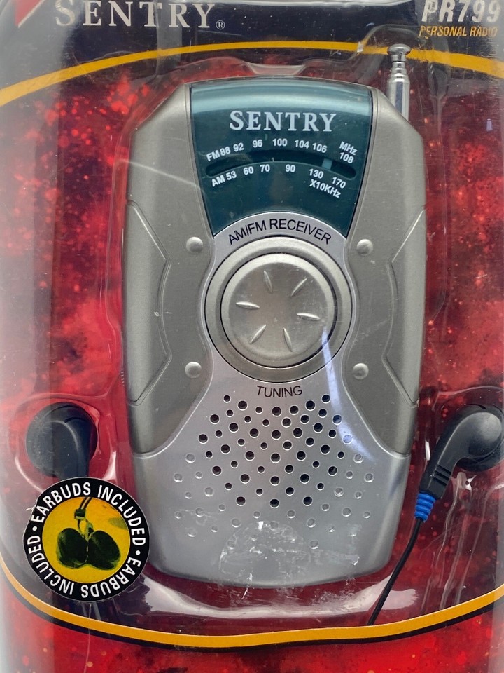 New Sentry Pocket Radio with Built in Speaker and Earbuds AM FM PR799 ...