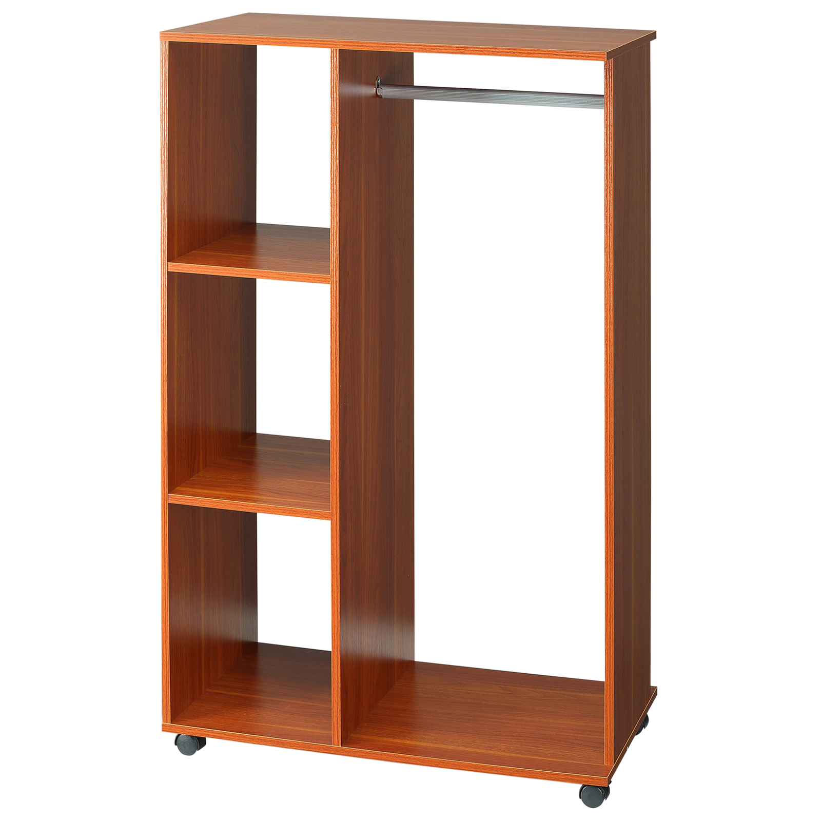 Single Mobile Open Wardrobe Storage Shelves Organizer With Clothes ...