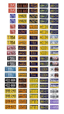 1/25 scale model car assorted USA Pennsylvania license plates state ...