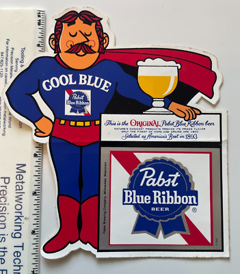 PABST BLUE RIBBON "COOL BLUE" 6 1/2" x 6" Self-adhesive Decal | eBay